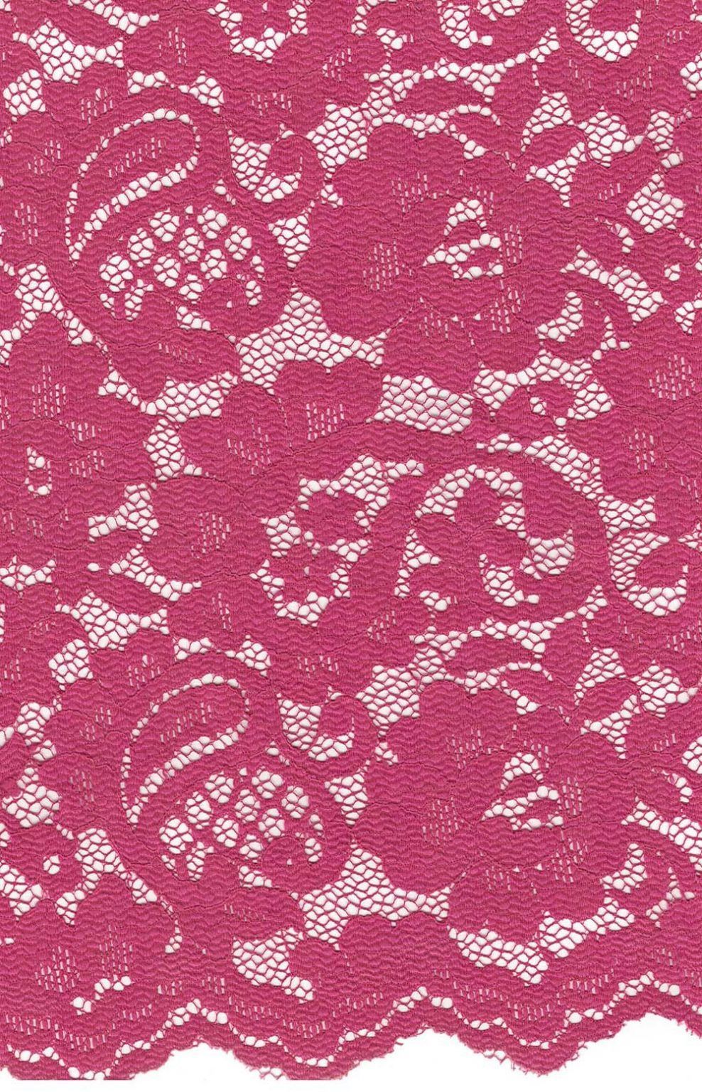 Tela de encaje rosa fucsia con orilla en ambos lados - Gloria Patchwork